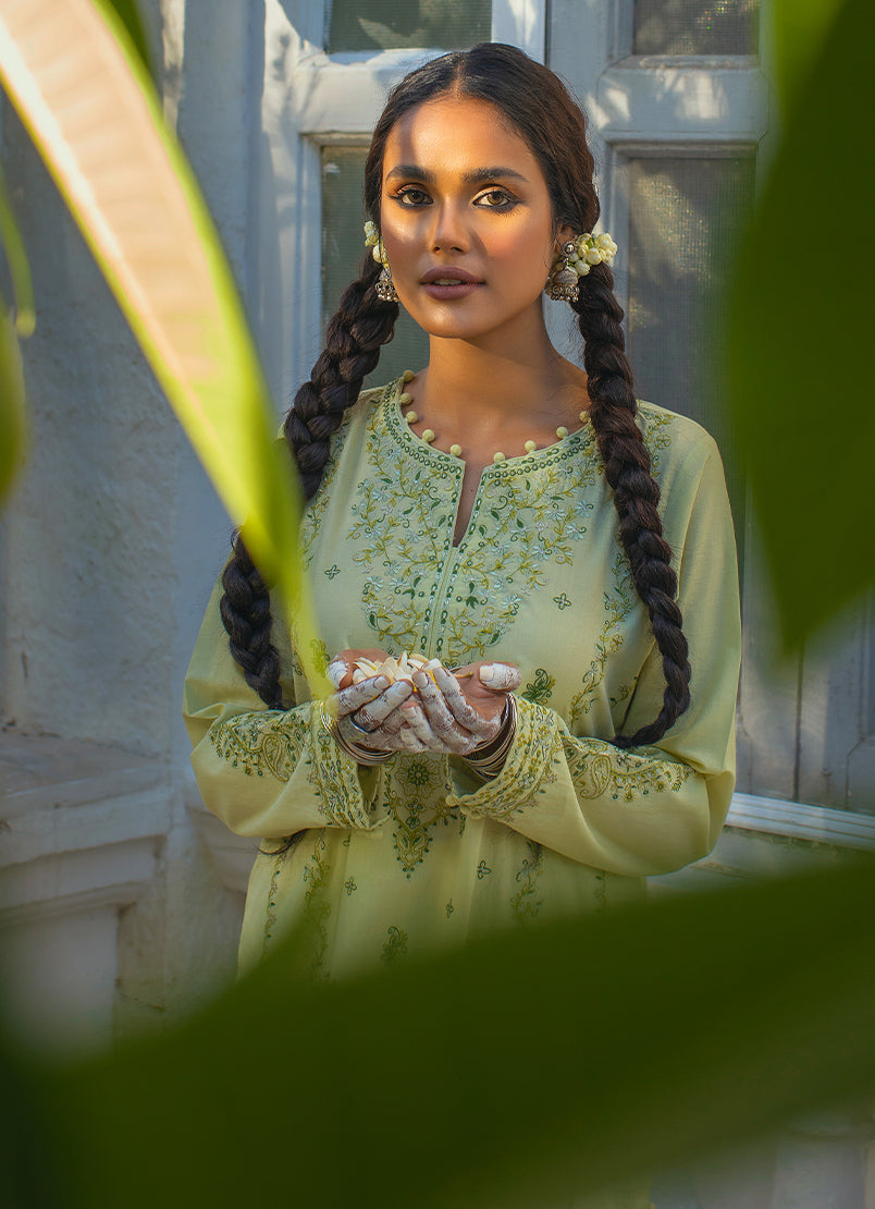 Lime Green Embroidered CO-ORD Set – IMAGE